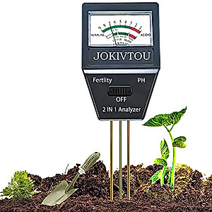 JOKIVTOU 2 in 1 Soil PH & Fertility Analyzer, Soil Test Kit for PH, Soil Testing Kit for Garden, Great for Gardening, Farming, Indoor, Outdoor,4th of July(No Battery Needed)