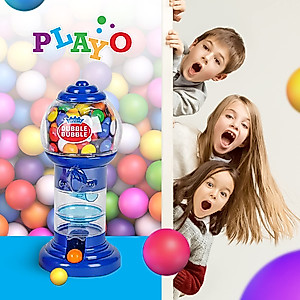 PlayO 7.5" Spiral Gumball Machine Toy - Spiral Style - Kids Twirling Style Candy Dispenser - Birthday Parties, Novelties, Party Favors & Supplies - Gumballs Included (Blue)