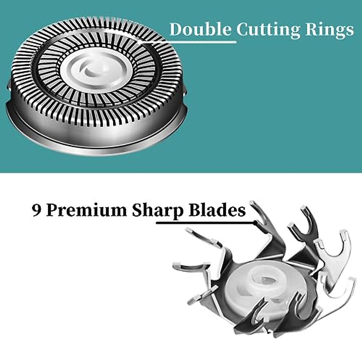 Shaver Replacement Heads Blade Compatible with Skull Shaver Replacement Blades,Compatible with Skull Carver Pitbull Gold PRO/Platinum PRO/Silver Replacement Blades,Waterproof with Brush,4 Pcs.
