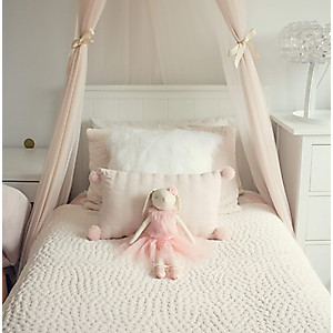 Inspired by Jewel - Lilly The Bunny | Beautiful Cream Cotton Linen Plush Doll with Floppy Ears, Arms & Legs | Authentic Pink Ballerina Tutu, Slippers & Cuddly Fur Top | Soothing Hand Stitched Face