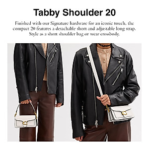 COACH Polished Pebble Leather Tabby Shoulder Bag 20, Chalk