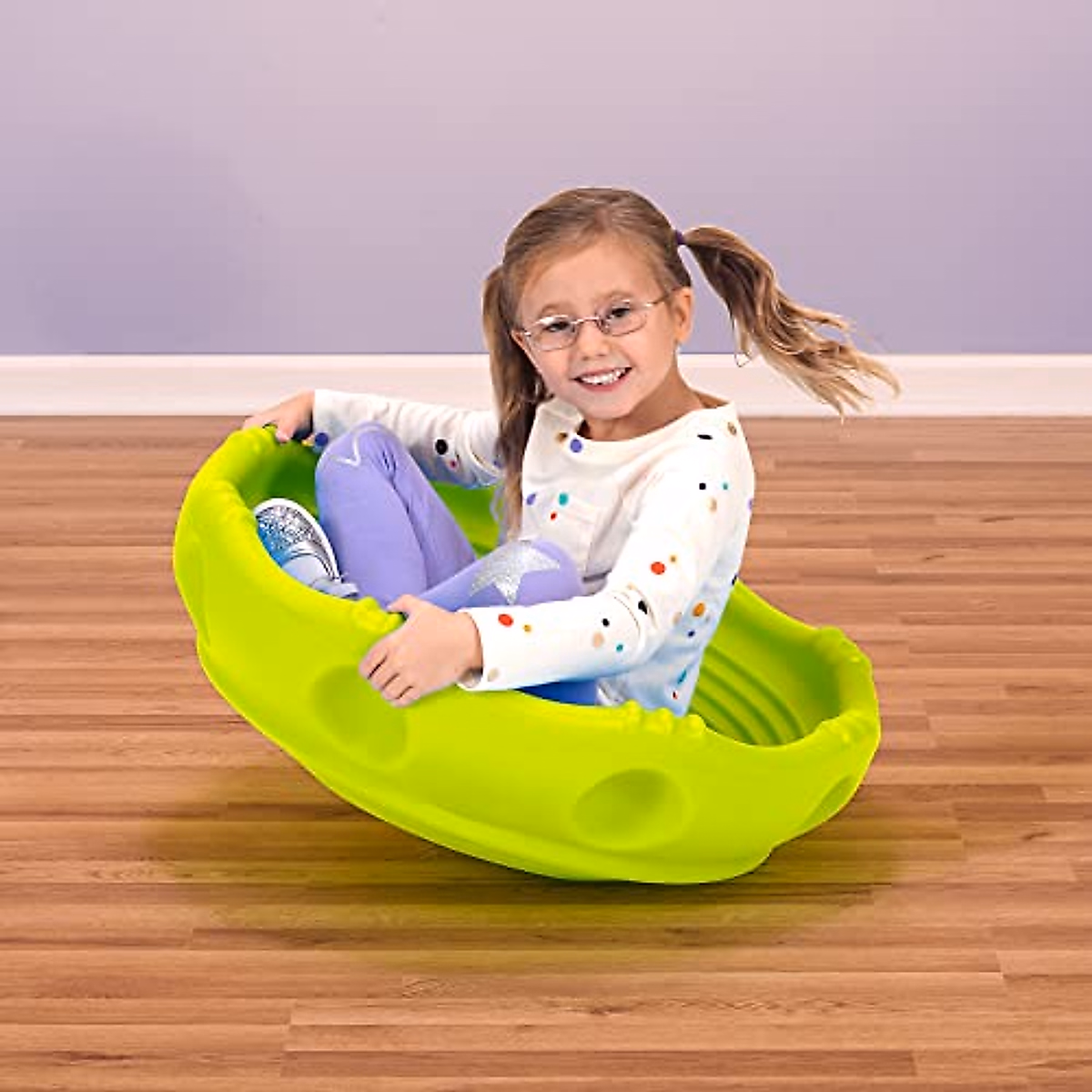 Simplay3 Two Sided Rock Around Wobble Disk and Climbing Dome for Toddlers and Kids - Rocking and Climbing - Indoor/Outdoor - Green, Made in USA