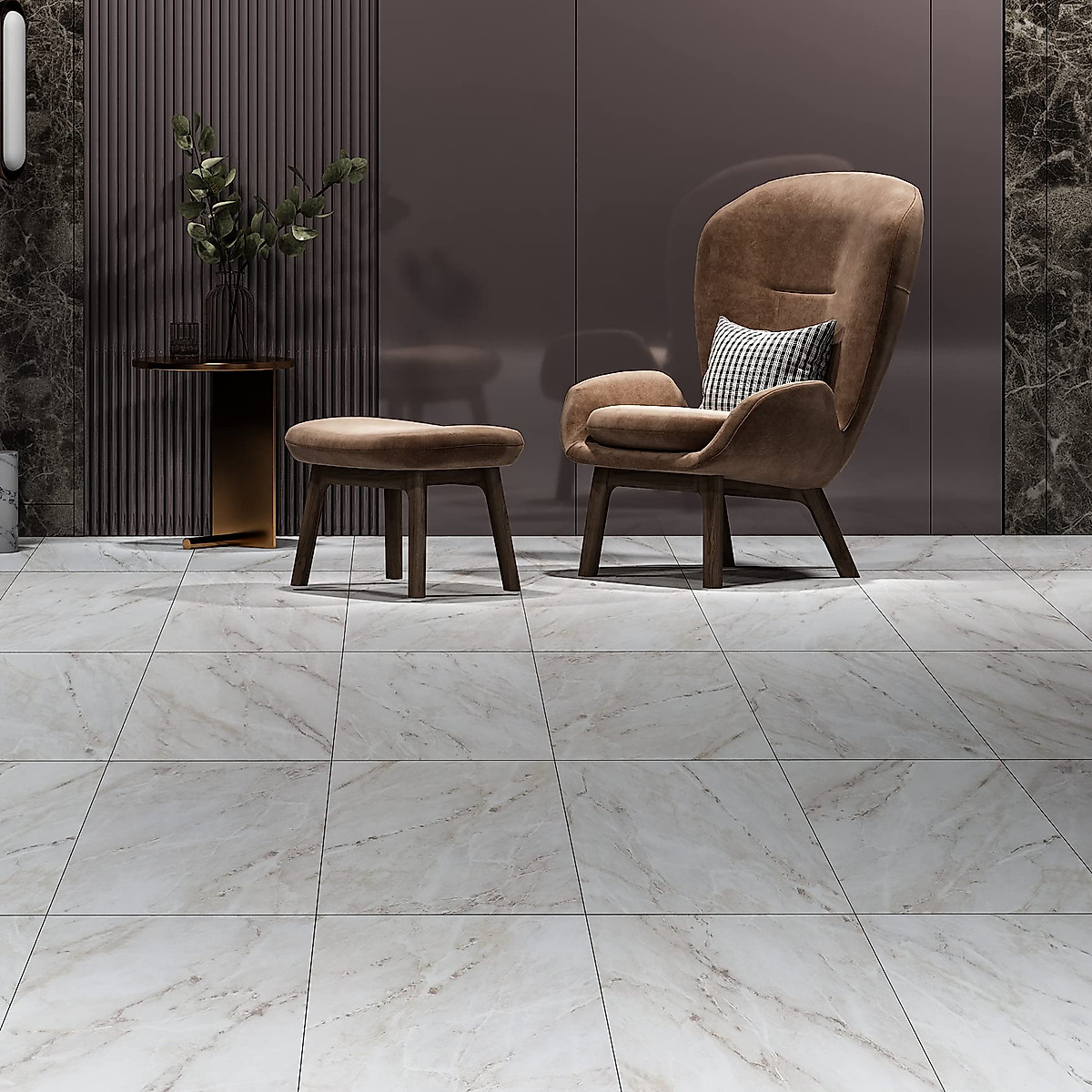 Livelynine Light Gray Peel and Stick Floor Tile Bathroom Peel and Stick Flooring Waterproof Stick on Floor Tiles Kitchen Vinyl Flooring Sheet Sticky Flooring Tiles Linoleum Laminate 12X12 Inch 4-Pack