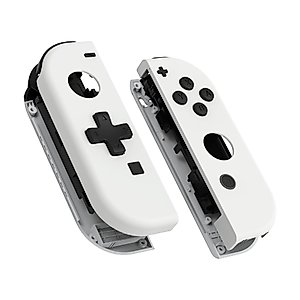eXtremeRate White DIY Housing (D-Pad Version) with Full Set Buttons for Joycon Handheld Controller, Replacement Shell Case for Nintendo Switch & Switch OLED [Only The Shell, NOT The Joycon]