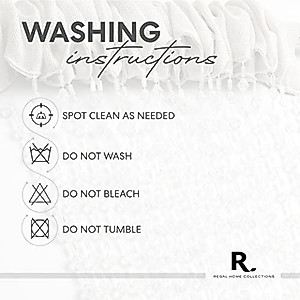 Regal Home Collections Regency 5-Piece Beaded Window Curtains - 50in W x 84in L Curtain Panels with Beaded Waterfall Valance and 2 Tiebacks - Bedroom Curtains - Living Room Curtains (Gold)