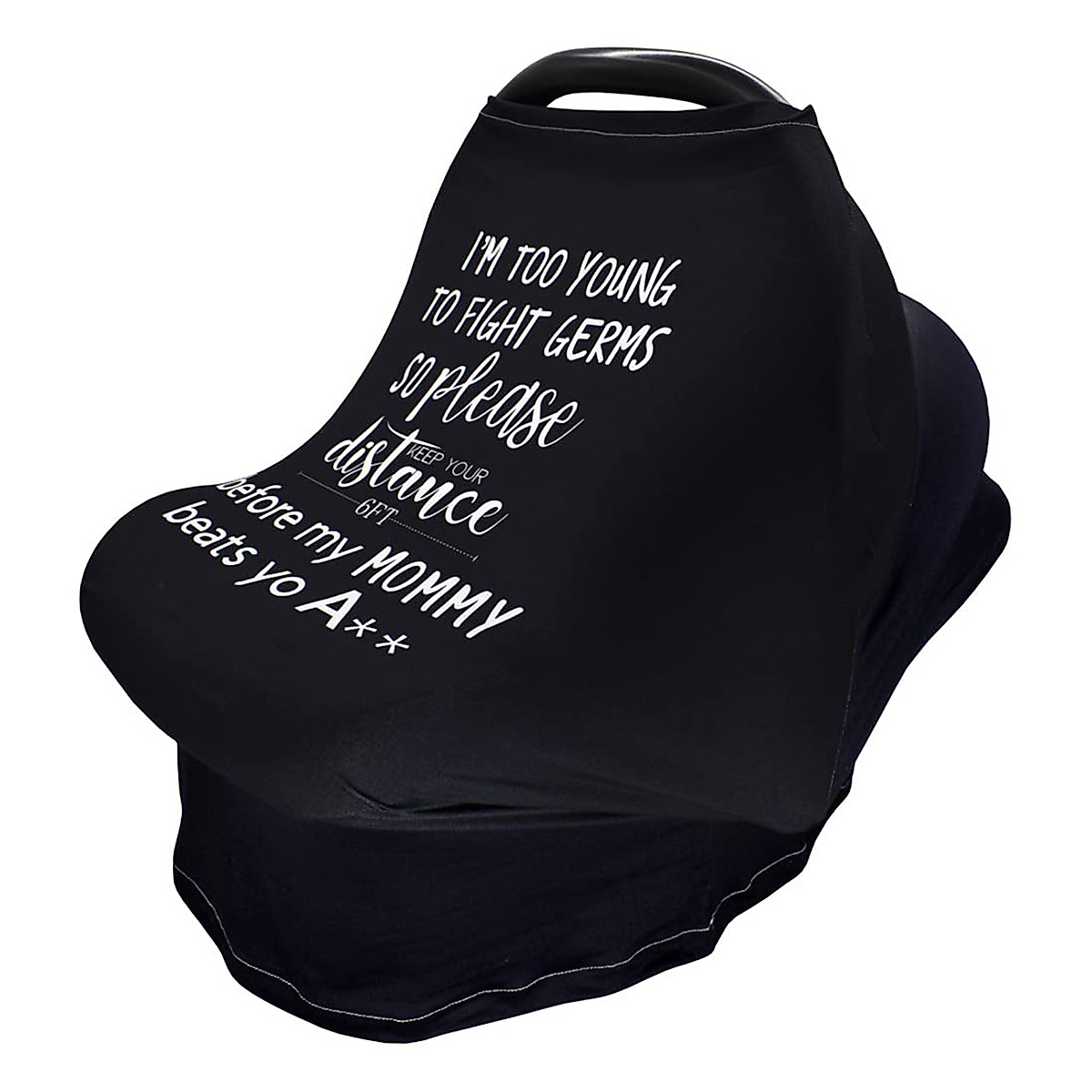 Rajolia Nursing Cover for Breastfeeding Multi Use Baby Car Seat Covers Canopy Breastfeeding Scarf Stroller Cover for Mom Baby Boy Baby Girl (Black) 1 Count (Pack of 1)