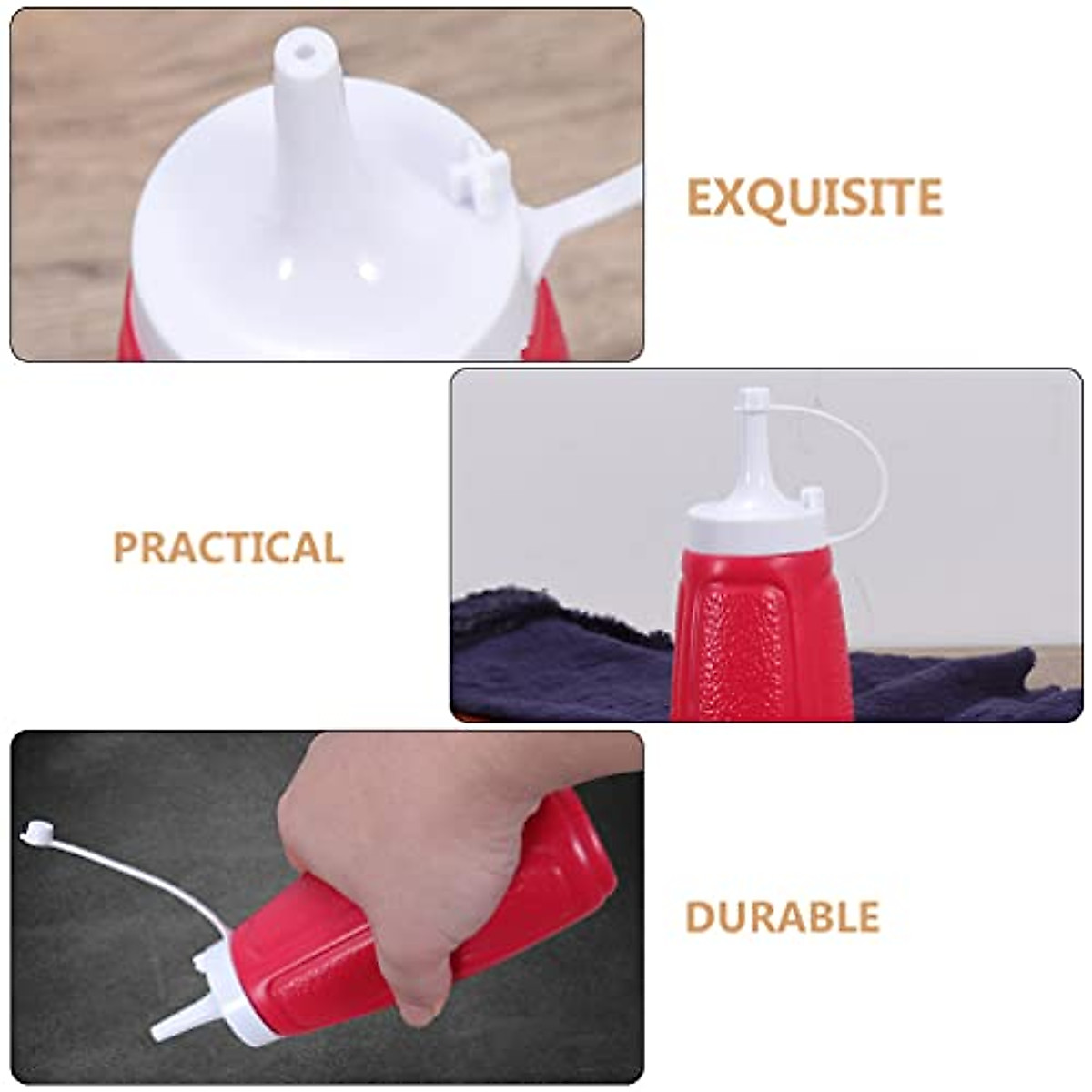 Luxshiny Bottle Dispenser Condiment Squeeze Bottle Squirt Bottle: Empty Refillable Sauce Bottles Dispenser for Paint Ketchup Mustard Oil Sauces Resin Cake Decorating Oil Bottle Dispenser