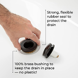 Tip Toe Bathtub Tub Drain Assembly Conversion Kit | Includes Tub Drain, Drain Adapter, Drain Gasket, Two Hole Overflow Faceplate and Faceplate Screws, All Brass Construction