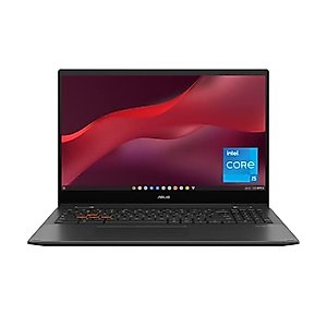ASUS Chromebook Vibe C55 Flip, Cloud Gaming Laptop, 15.6" Full HD 144 Hz Touch Display, Intel® Core™ i5-1135G7 Processor, 512GB SSD, 16GB RAM, ChromeOS, Mineral Gray, CX5501FEA-AS562T