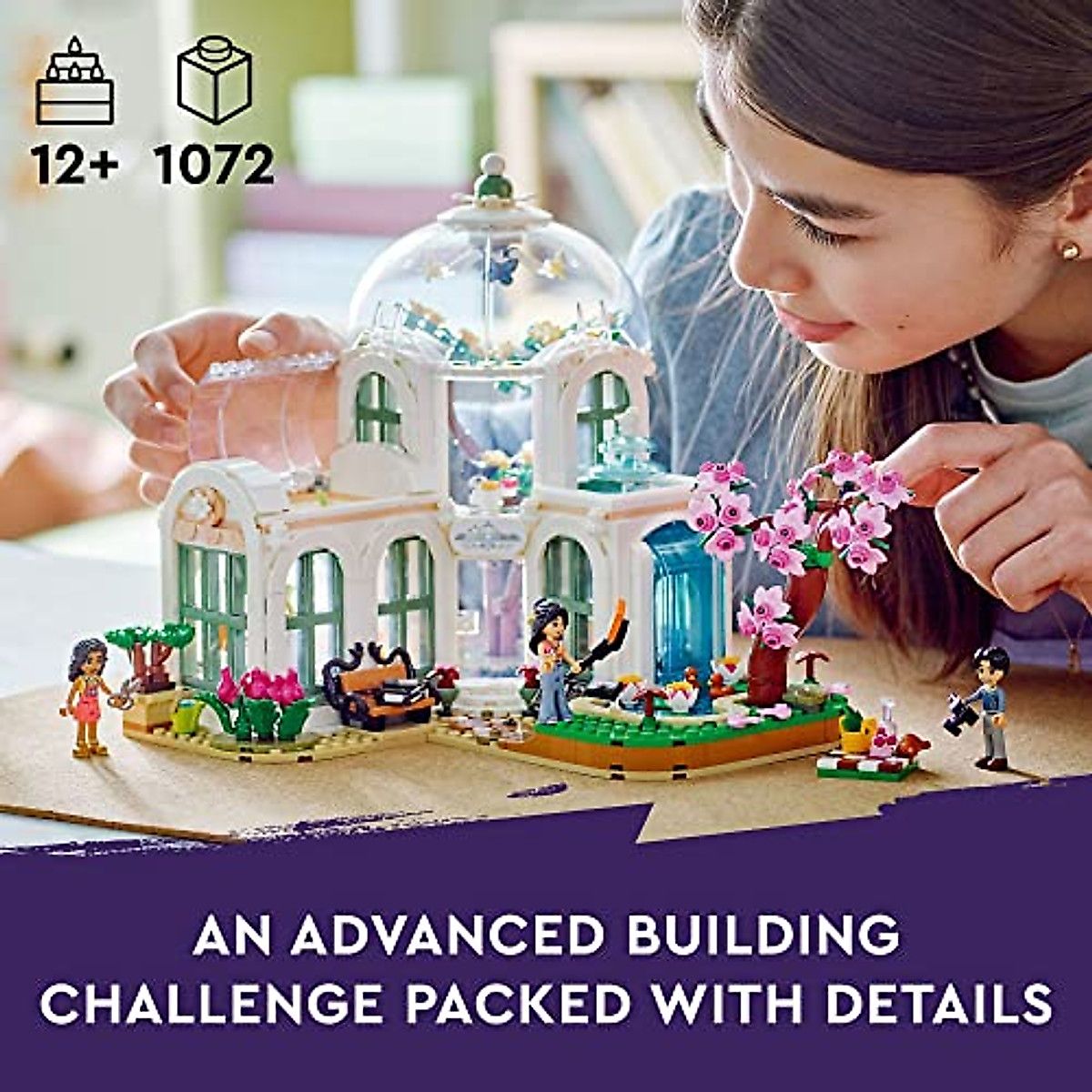 LEGO Friends Botanical Garden Building Toy Set, A Creative Project for Ages 12+, Build and Display a Detailed Greenhouse Scene, A Gift for Kids and Teens Who Love Flowers and Plants, 41757