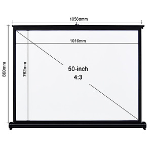 Projector Screen 50 inch Pull Up Folding Projecting Screen Home Theater for DLP Projector Handheld Projector 4:3