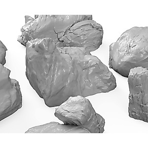 3DEGOS Stone Boulder Rock Set DND Terrain 28mm for Dungeons and Dragons, D&D, Pathfinder, Warhammer 40k, RPG, Miniatures, Age of Sigmar, Tabletop, D and D, Dungeons and Dragons Gifts