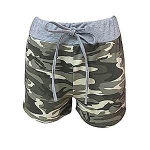 Hot Sale Drawstring Shorts, Thenlian Lady Summer Camouflage Workout Yoga Hot Shorts Casual Shorts(S, Green )