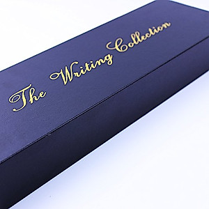 Featty Gifts Natural White Ostrich Plume Dip Quill Pen Set,Retro Crown Penholder and Crave Pattern Penstand Stem,Writing Feather Pen for Party