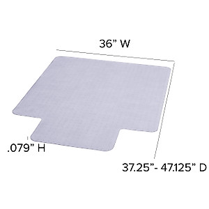 Flash Furniture Jackson 36'' x 48'' Carpet Chair Mat with Lip