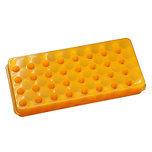 LSVERDE 6 Pcs Microcentrifuge Tube Rack for 0.5ml-2ml Centrifugal Pipe, Lab Test Tubes Rack Holder, Double-Sided 32 Holes Plate with Hole Diameter 7.5mm and 11mm (Orange)