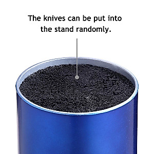 Wanbasion Kitchen Knife Set Block, Stainless Steel Kitchen Knife Set, Professional Kitchen Knife Set Block with Blue Titanium