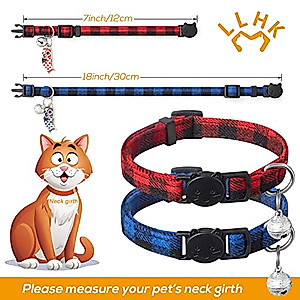 LLHK 4 Pack Small Fish Cat Collars with Bow Tie and Bell,Personalized Breakaway Kitten Collar for Girl boy Cats,Adjustable 7-12inch,Cute for Kitty Kitten Adult Cats,Pet Supplies,Stuff,Accessories