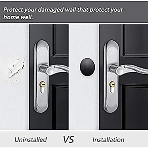 Door Stopper Wall Protector, KEESMIX 10 PCS 1.57 Inch Door Bumper, Black, Silicone Wall Protector, Door Knob Guard, Self Adhesive 3M Sticker, Doorknobs, Refrigerator Door, Cabinets