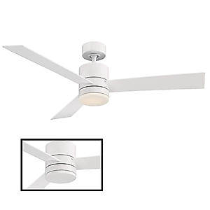Axis Smart Indoor and Outdoor 3-Blade Ceiling Fan 52in Matte White with 3000K LED Light Kit and Remote Control works with Alexa, Google Assistant, Samsung Things, and iOS or Android App