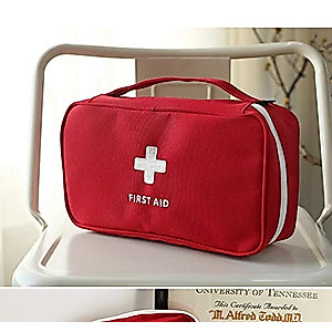 First Aid Bag - First Aid Kit Bag Empty for Home Outdoor Travel Camping Hiking, Mini Empty Medical Storage Bag Portable Pouch (Red)