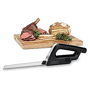 Waring Commercial WEK200 Cordless Rechargeable Electric Knife w/Bread and Carving Blades, Includes Case, 120V, 5-15 Phase Plug, Black