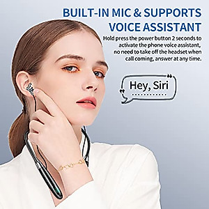 WESADN Neckband Bluetooth Headphones Wireless Earbuds in Ear Headset with Microphone 72H Playtime Noise Cancelling Stereo IPX6 Waterproof Earphones for Sports Running Workout for iPhone Android K45