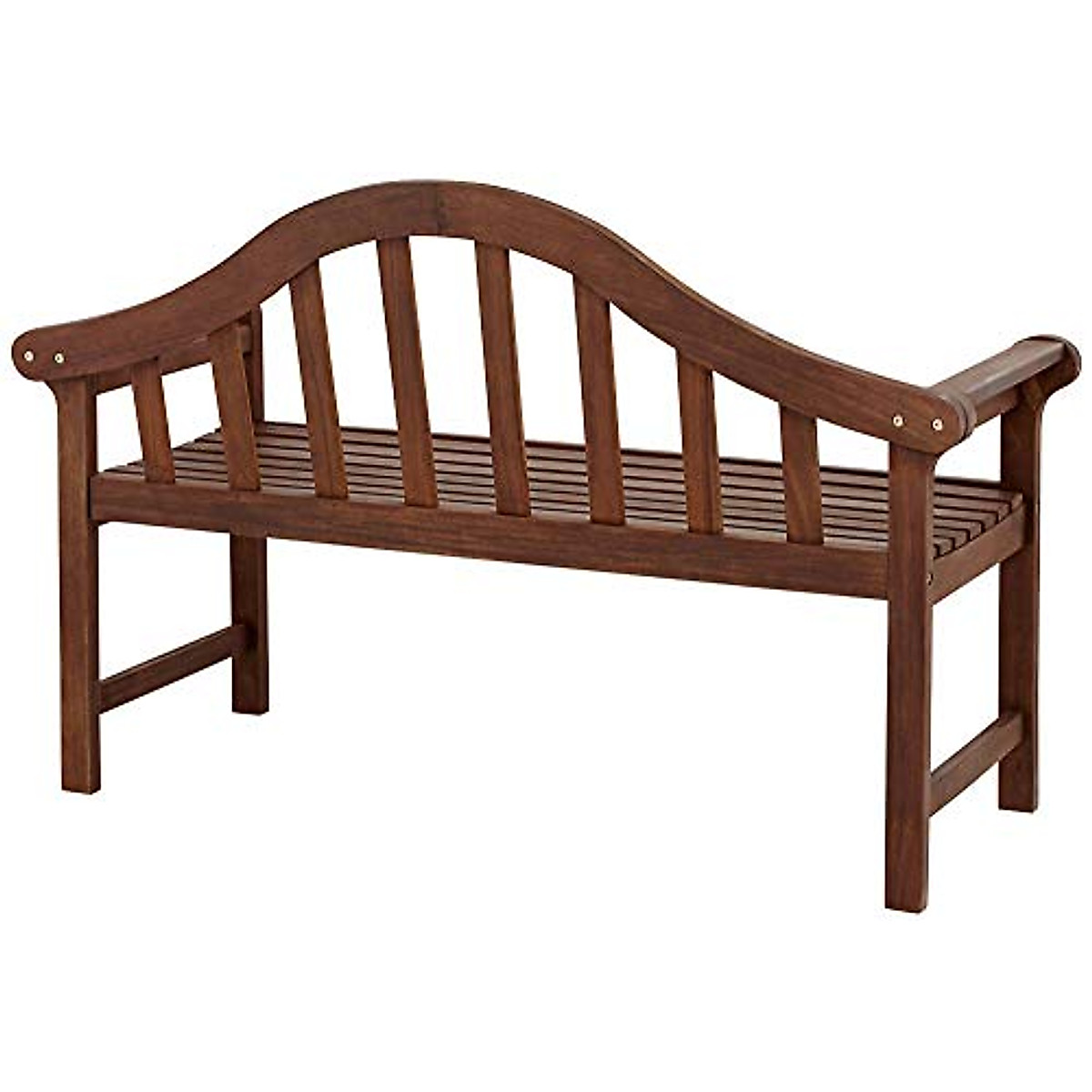 Teal Island Designs Concorde 53" Wide Dark Natural Acacia Wood Outdoor Bench