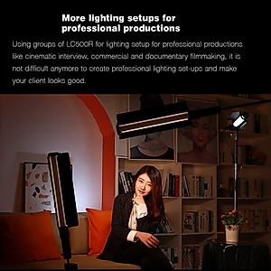 Godox LC500R RGB LED Light Stick, 2500K-8500K Adjustable, 360° Full Color, 14 FX Lighting Effects, CRI 96 TLC I98 Accurate Color, 0-100% Dimmable, Creative Music Mode