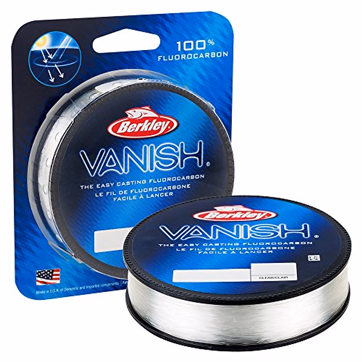 Berkley Vanish®, Clear, 14lb | 6.3kg, 250yd | 228m Fluorocarbon Fishing Line, Suitable for Saltwater and Freshwater Environments