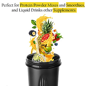 Protein Shaker Bottle Perfect for Shakes and Pre Workout, 28-Ounce, Black, Durable For Mixing, With Stainless Steel Whisk ball, BPA Free Mixing Bottle