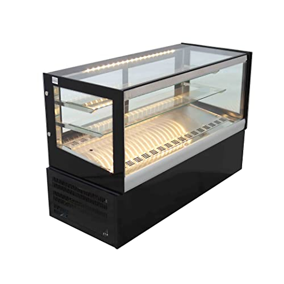 INTSUPERMAI Countertop Refrigerated Cake Showcase 46.8inch Commercial Bakery Cabinet Glass Refrigerated Cake Pie Showcase Bakery Display Case Right Angle Back Door 220V