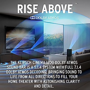 Klipsch Cinema 1200 5.1.4 Dolby Atmos Sound Bar and Surround Sound System