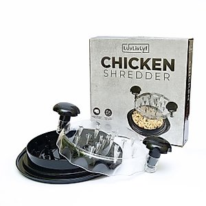 Chicken Shredder Tool Twist Large -Effortless Meat Shredder with Transparent Lid |Versatile Meat Grinder & Slicer for Chicken, Beef, Pork- Heat Resistant Chicken Shredder with Ergonomic Handle (Black)