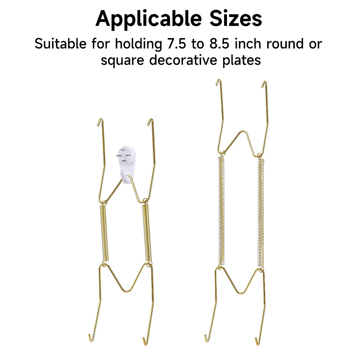 Fasunry 10 Pack Plate Hangers, 8 Inch Wall Plate Hangers and 12 Pack Wall Hooks, Compatible 7.5 to 8.5 Inch Decorative Plates, Antique China, Antique Plates and Arts