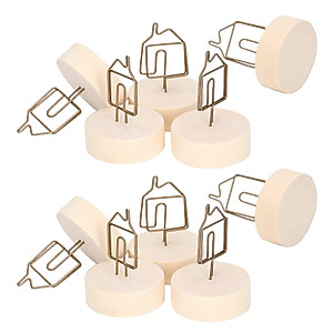 10pcs Table Number Holders, Retro House Shape Place Card Holder Picture Holders Photo Clips for Wedding Party Graduation Reception Restaurant Home Centerpiece Decorations
