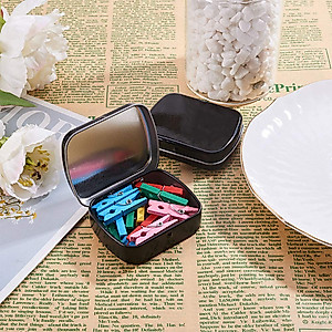 BENECREAT 12 Pack 2.5x2x0.6" Black Rectangular Metal Hinged Tins Storage Containers for Candy Crafts Pins and Home Kitchen Office Storage
