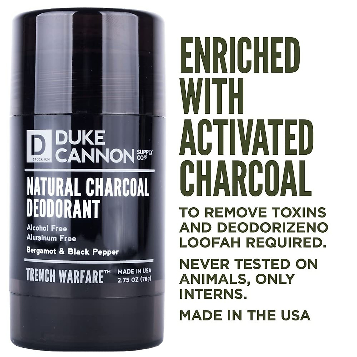 Duke Cannon Supply Co. Natural Charcoal Deodorant for Men, 2.75oz, Variety Set (Pack of 3) - Alcohol and Aluminum Free Solid Men's Deodorant for Odor Protection