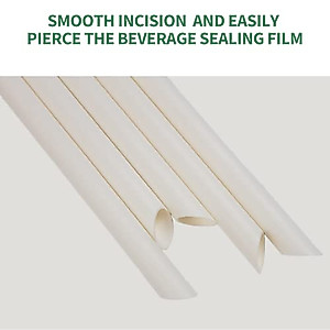 OURORANGE. 60 Pack. Disposable Degradable and Eco-friendly Individually Wrapped Paper Straws for Drinking. White