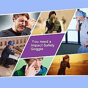 SUPERMORE Anti-Fog Protective Safety Goggles Clear Lens Wide-Vision Adjustable Chemical Splash Eye Protection Soft Lightweight Eyewear