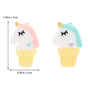 Amosfun 20Pcs Unicorn Accessories Girls Unicorns Slice Charms Birthday Cartoon Unicorn Charm Gift case Charms Cute Black Decor Scrapbooking fltaback Miniature Kits Button Resin Child Flat