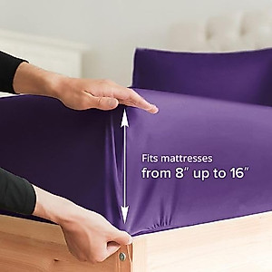 CGK Unlimited Queen Size Sheet Set - 6 Piece Set - Hotel Luxury Bed Sheets - Extra Soft - Deep Pockets - Easy Fit - Breathable & Cooling Sheets - Wrinkle Free - Comfy - Purple Bed Sheets - Queen 6 PC