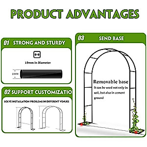 Garden Arch Made of Metal,Rose Arch for Climbing Plants Clematis,Climbing Support Trellis,Pergola,Weather-Resistant Climbing Arch,Wedding Arch,Archway,Trellis,Garden Arbor,Roses,Vine Support Trellis