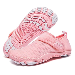 Racqua Kids Water Shoes Girls Quick Dry Lightweight Sport Beach Aqua Shoes Barefoot Outdoor Swim Pool Walking Boating Surfing Shoes Little Kid Pink 13