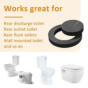Wall Hung Toilet Gasket, Z1210-57 Neoprene Gasket, Fits Wall Hung Toilet Back Outlet Toilet Backflush Toilet Rear Discharge Toilet - Black