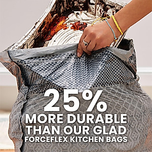 GLAD ForceFlexPlus XL X-Large Kitchen Drawstring Trash Bags, 20 Gallon Grey Trash Bag for Large Kitchen Trash Can, Fresh Clean with Febreze Freshness and Leak Protection, 80 Count (Package May Vary)