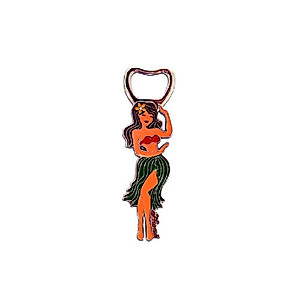 Metal Bottle Opener with Magnetic Back Hula Girl