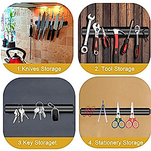 Magnetic Knife Storage Strip, Knife Holder, Knife Rack, Knife Strip, Kitchen Utensil Holder, Tool Holder, Multipurpose Magnetic Knife Rack（15 Inch ）
