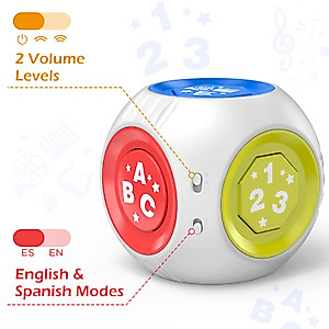 Talkfun Bilingual Cube Learning Toy for 1+ Year Old Boy Girl Gift, Musical Developmental Baby Toy 12-18 Month, Educational Toy for Toddler Age 1-2, First Christmas 1st Birthday Gifts for One Year Old
