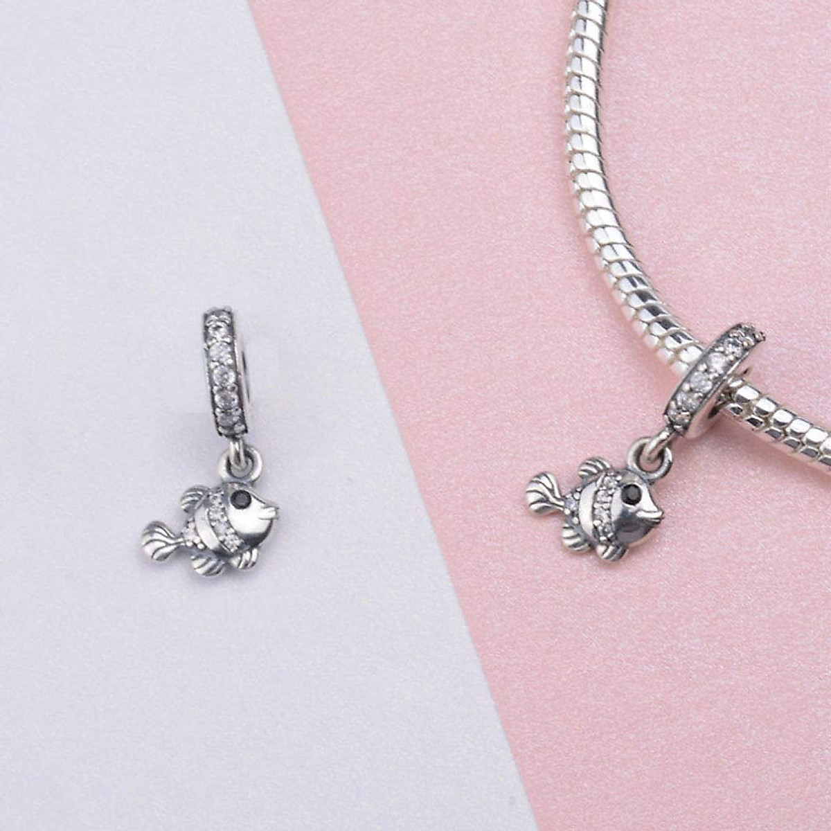 925 Sterling Silver Fish Charm Animal Charm Birthday Charm Love Charm for Pandora Charm Bracelet